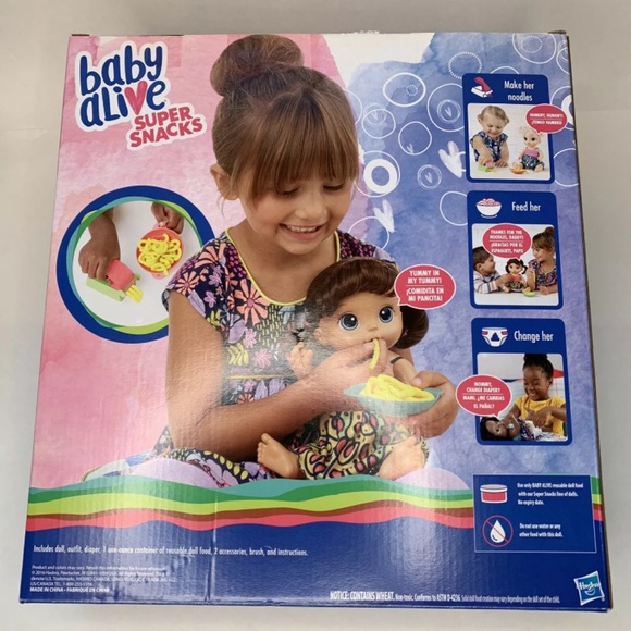 Hasbro | Toys | Baby Alive African American Super Snacks Snackin Noodles English Spanish Pee Eat ...